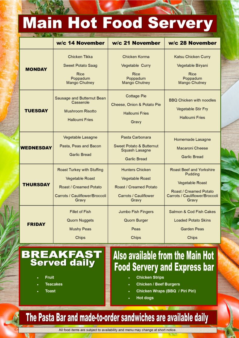 SCHOOL MEALS MENU - Hawarden High School